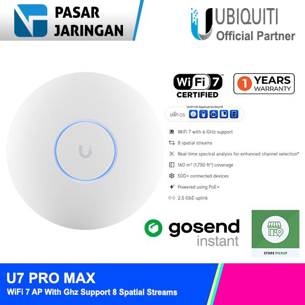Jual UBIQUITI U7-PRO-MAX WiFi 7 AP with 8 spatial streams 6 GHz support 2.5Gbe Uplink - Jakarta ...