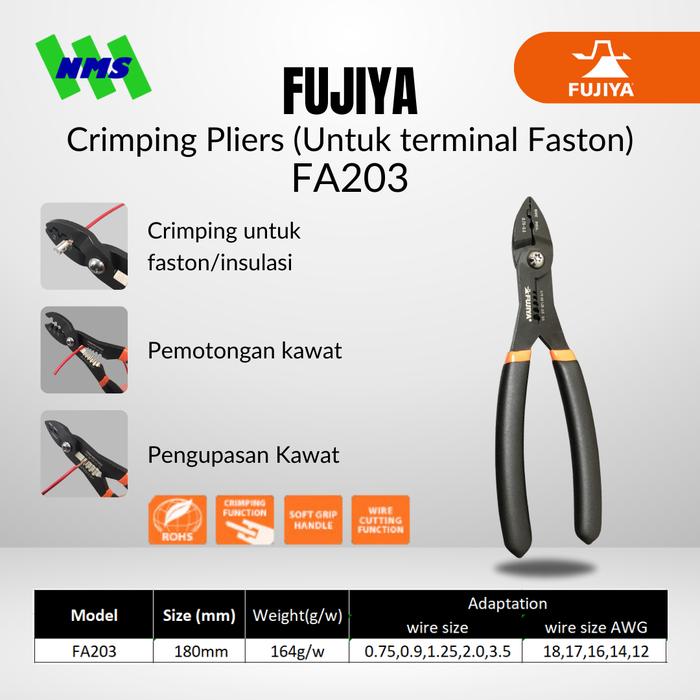Promo Tang Multifungsi FUJIYA FA203 Crimping Pliers for Faston Terminal Ori - Jakarta Barat ...