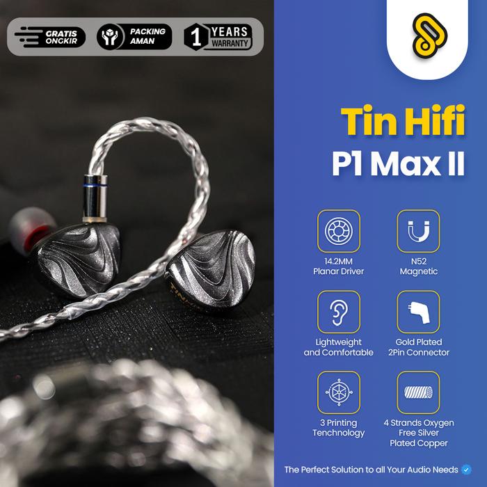 Promo Tin HIFI P1 Max II 14.2MM Planar Magnetic Driver In Ear Earphone ...