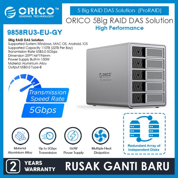 Promo ORICO 5Big Pro RAID DAS Studio 5 Bay MultiBay HDD Enclosure SSD ...