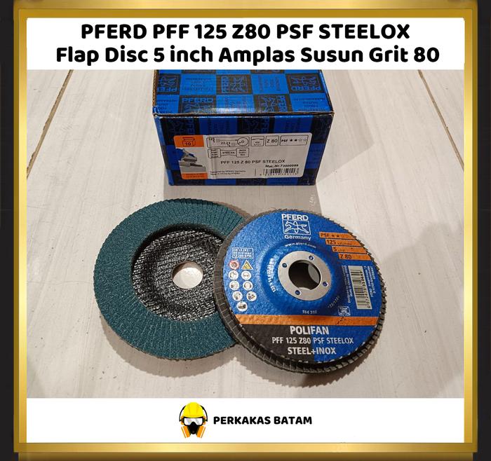 Jual PFERD PFF 125 Z80 PSF STEELOX Flap Disc 5 inch Amplas Susun Grit ...
