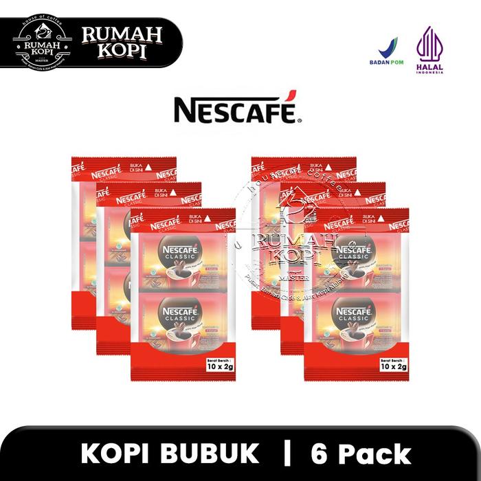 Promo Kopi NESCAFE CLASSIC 6 pack x Sachet isi 10pcs Kopi Hitam Instant ...