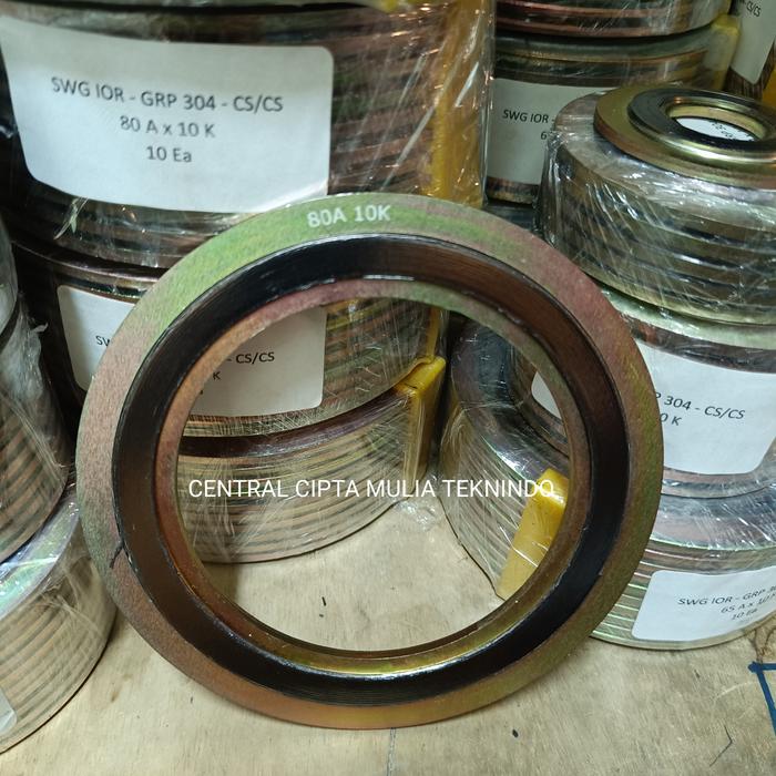 Jual Spiral Wound Gasket JIS 10k SWG 3" inch Carbon Steel DN 80 ...