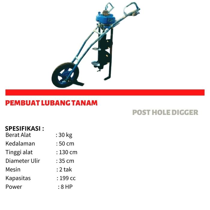 Jual Mesin pembuat lubang tanam . Post hole digger . Pertanian ...