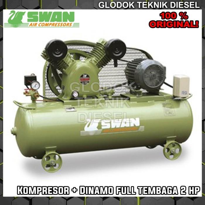 Jual Swan Air Compressor 2 HP + Jiayu Taiwan Dinamo Motor Listrik 2hp S ...