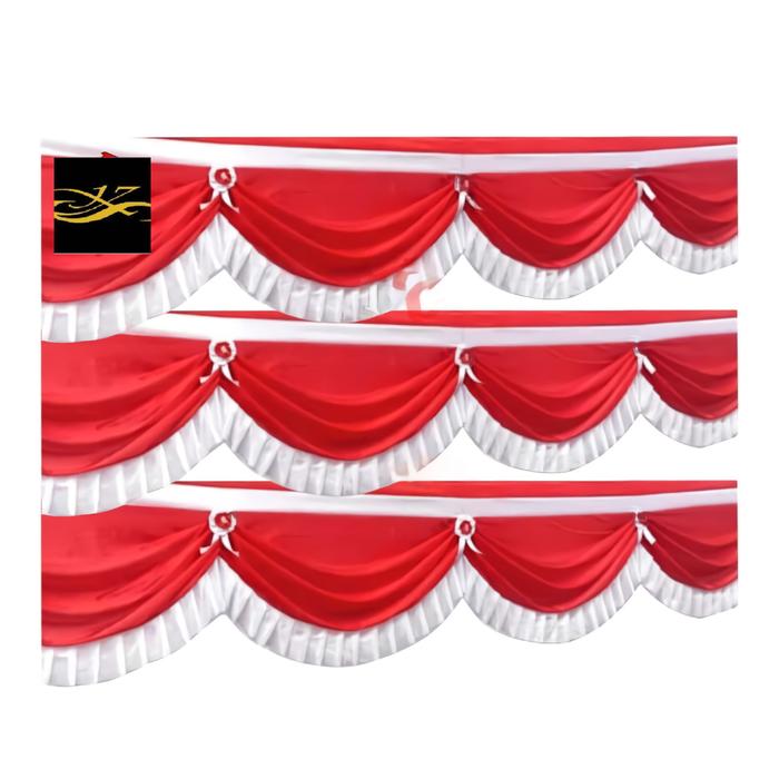 Jual Bendera Merah Putih Backdrop Panjang 10 Gelombang Desain Cantik ...