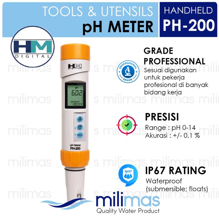 Jual HM Digital - PH Meter Portable Handheld PH-200 - ORIGINAL - Kota ...