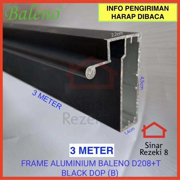 Jual FRAME Aluminium HITAM Handle Kaca Pintu Lemari Kitchen Profil FHD ...
