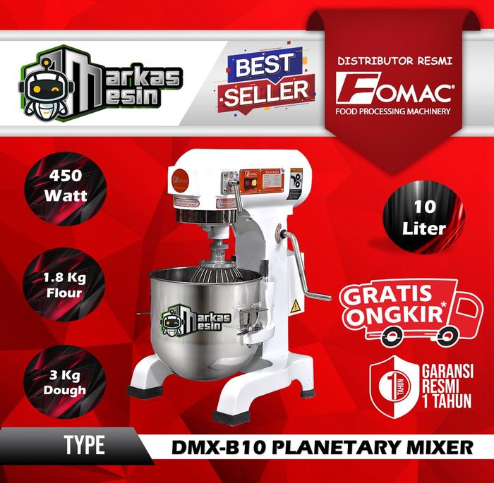 Jual Planetary Dough Mixer Mesin Pengaduk Adonan 10 Liter DMX-B10 FOMAC ...