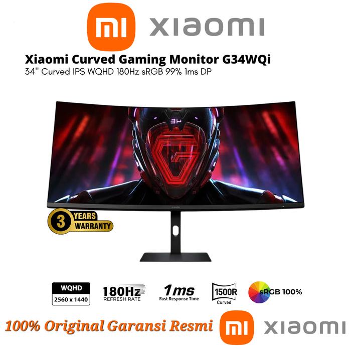 Jual Xiaomi Mi Monitor 34" Curved Gaming 144Hz WQHD 1500R FreeSync ...