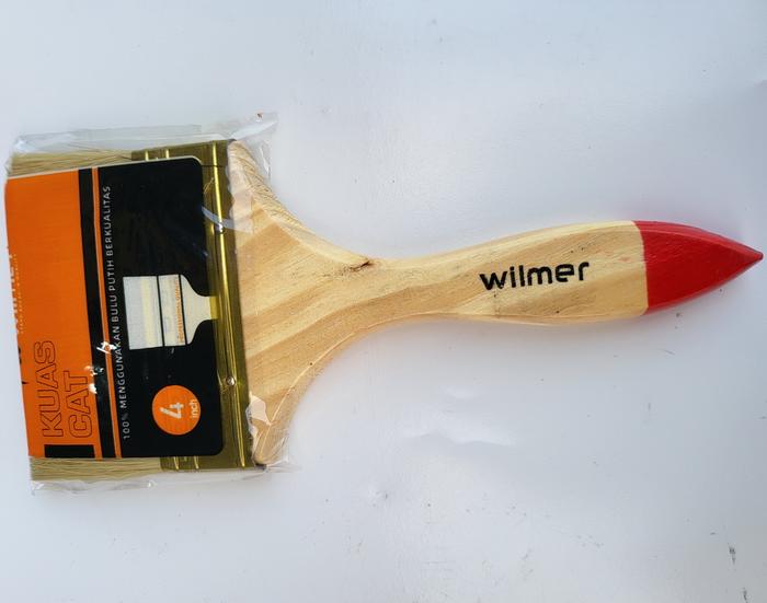 Jual Kuas Alat Cat Tembok Gagang Kayu 4" Wilmer 4 Inch 4 In Murah Bagus ...