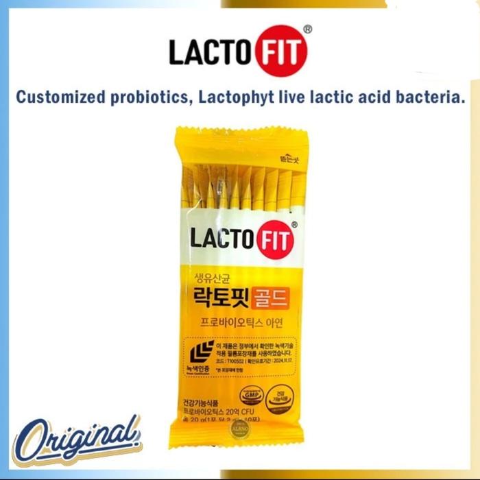 Jual LACTO-FIT Probiotic Gold 1 sachet isi 10 stick Original Korea ...