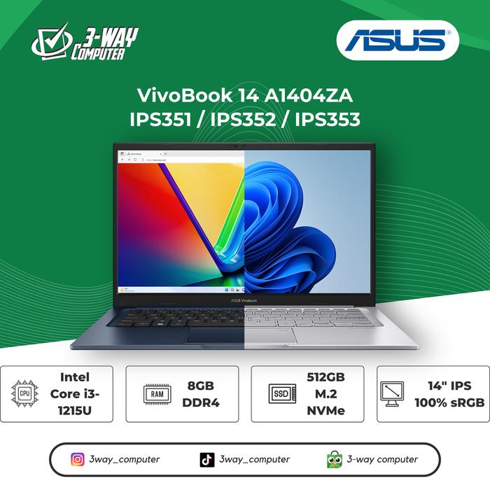 Jual Asus VivoBook 14 A1404ZA – Intel® Core™ i3-1215U|8GB|512GB|14" FHD ...