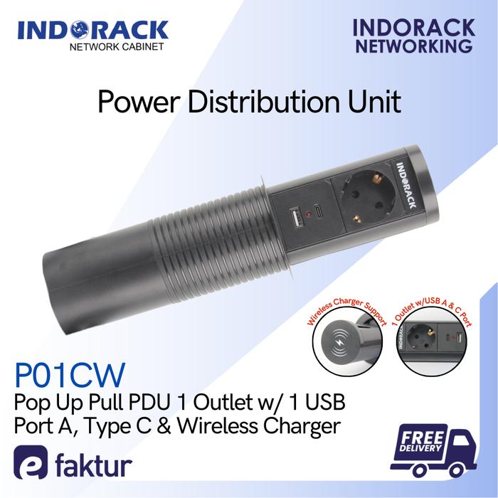 Promo INDORACK Power Socket PDU 1 Outlet Stop Kontak Tanam 1 Lubang w ...