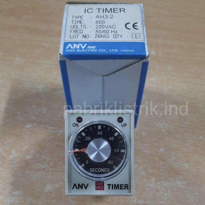Jual Timer AH3 2 60s 220V brand ANV original - Jakarta Utara - pabriklistrik.Ind | Tokopedia