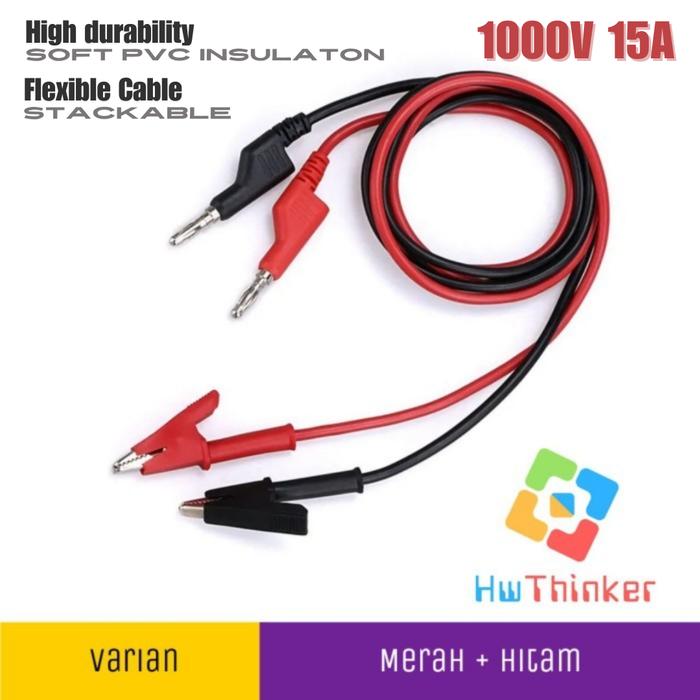 Jual Kabel Capit Buaya Cable Alligator Clips Banana Test Lead Probe 4mm ...