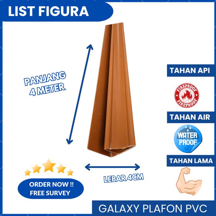 Jual Lis Plafon PVC Minimalis Murah Panjang 4 Meter/Lis PVC/List PVC ...