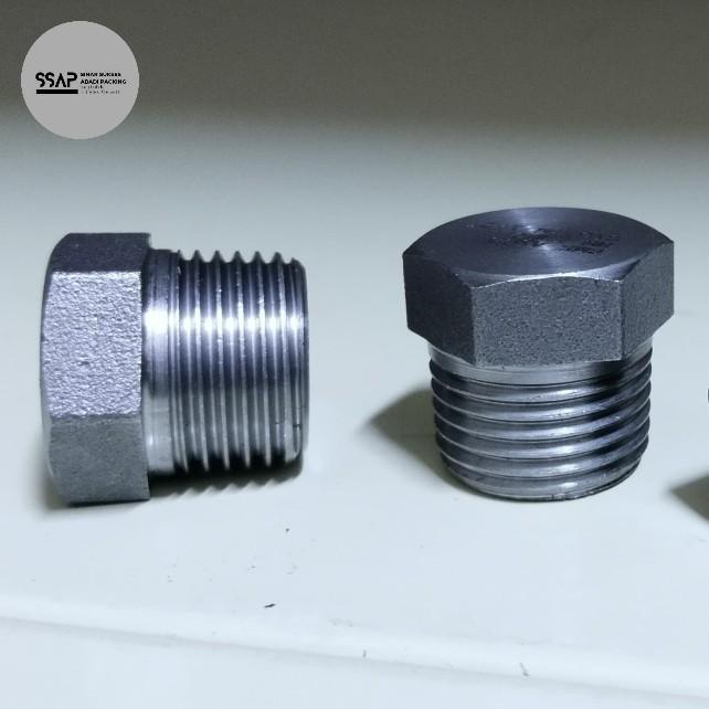 Jual Plug Besi class 3000 NPT drat 3" inch / Hex plug carbon steel ...