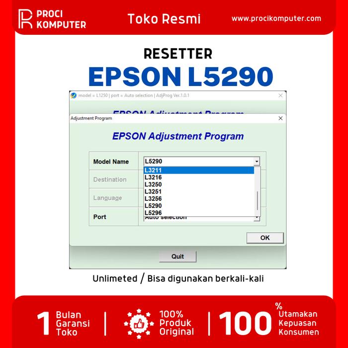 Jual Software Resetter Epson L5290 Full Version + Cara Penggunaan - Kab. Sidoarjo - PROCI ...