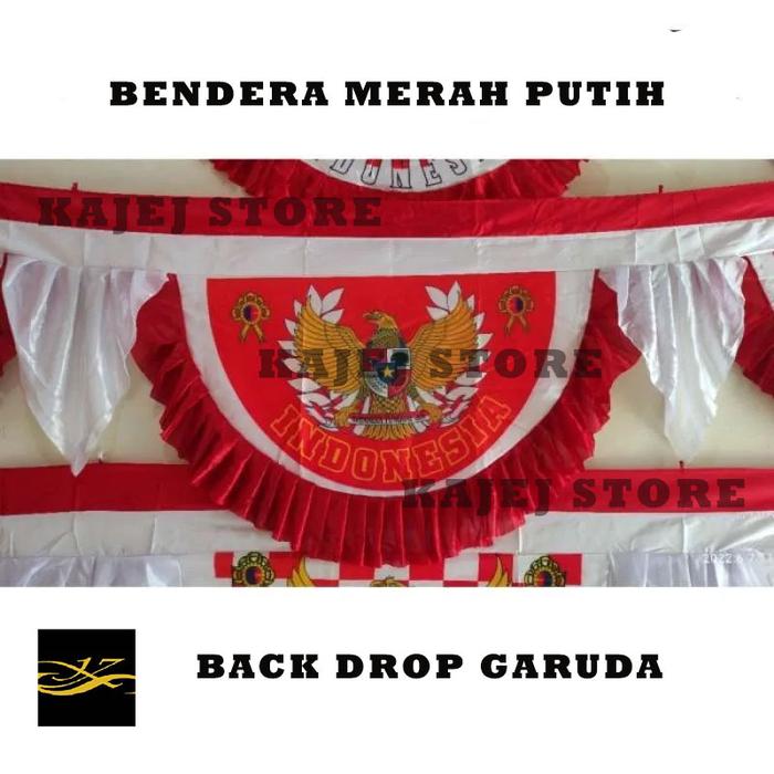 Jual PROMO Bendera Merah Putih Backdrop panggung Desain Garuda 10 ...