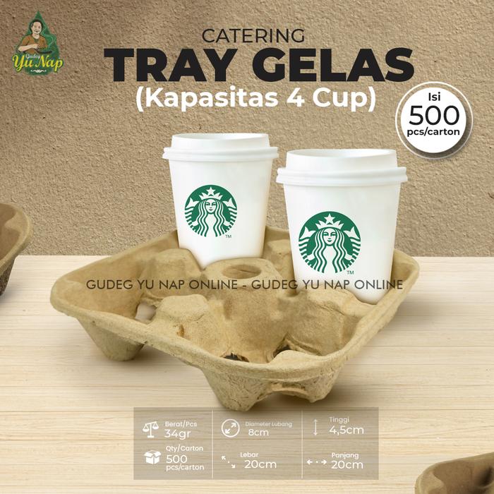 Jual 4 Cup Drink Tray Holder Paper - Dudukan Nampan Minuman Gelas ...