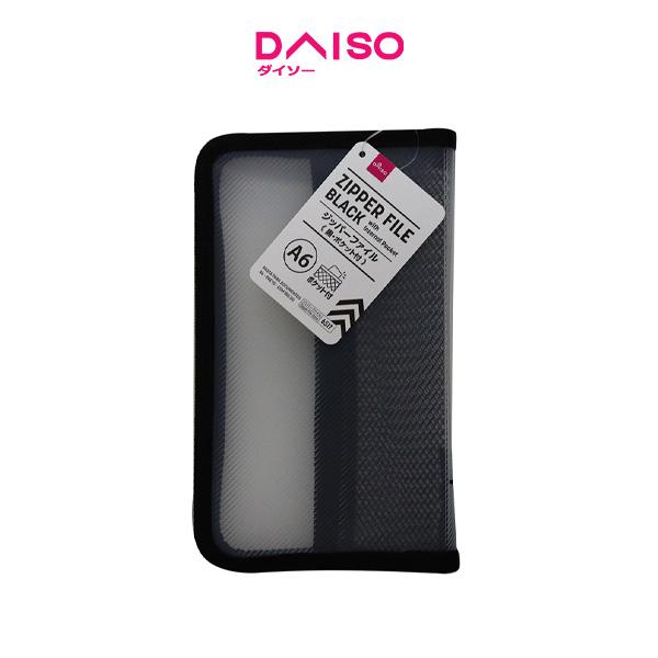 Jual Daiso A6 Zipper file Black with internal pocket - Jakarta Selatan - DAISO JAPAN OFFICIAL ...
