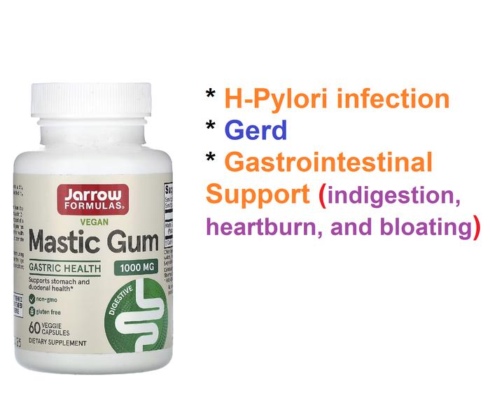 Jual Mastic Gum, 1,000 mg, 60 Veggie Capsules, Radang Usus, Gerd, H ...