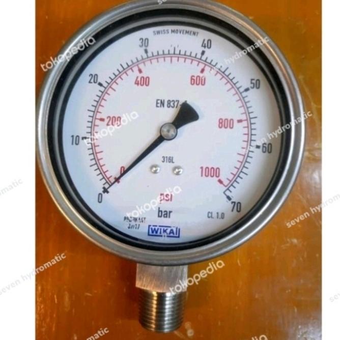 Jual PRESSURE GAUGE WIKA 2.5 INCH 70BAR 1000 PSI BODY FULL SS DRAT 1/4" - Jakarta Barat - seven ...