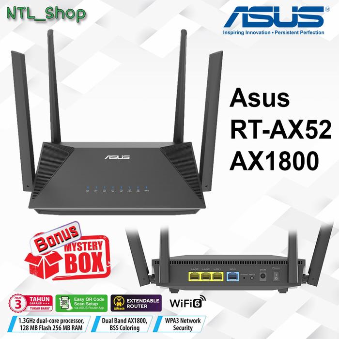 Jual Asus RT-AX52 AX1800 Dual Band WiFi 6 Extendable Router - Kota ...