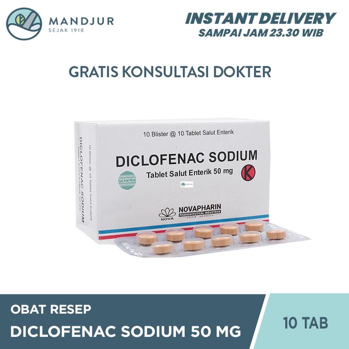 Jual Diclofenac Sodium 50 Mg Strip Isi 10 Tablet / Pereda Nyeri ...