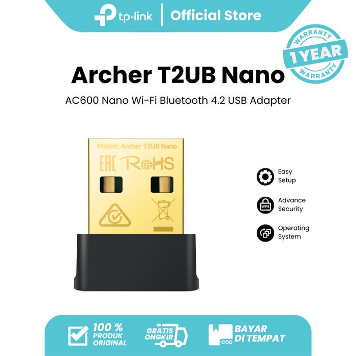 Promo TP-Link Archer T2UB Nano | 600Mbps Wi-Fi Adapter | Bluetooth 4.2 ...