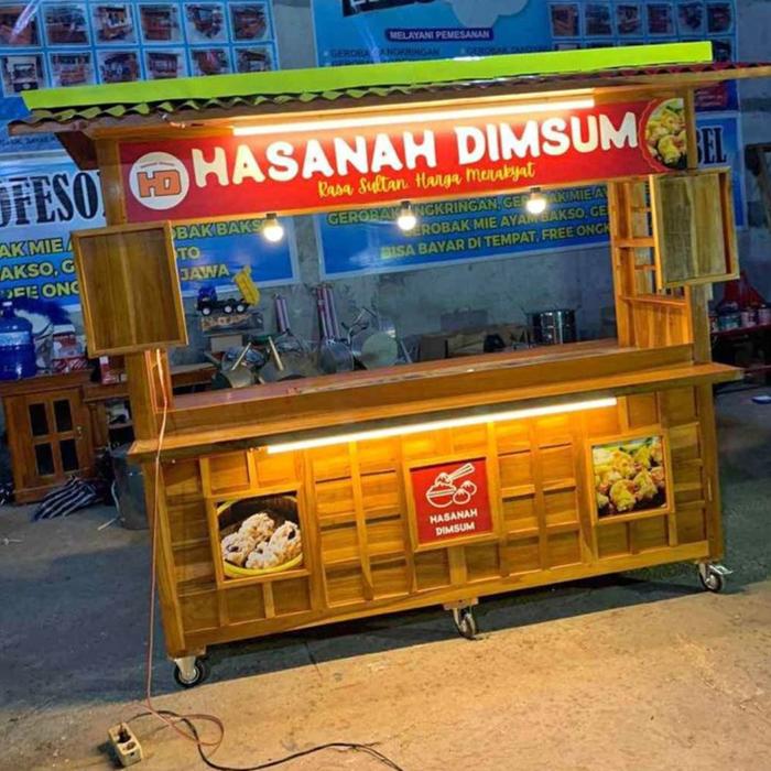 Promo Gerobak dimsum komplit klakat panci dimsum 10 lubang kayu jati ...
