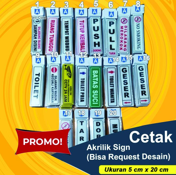 Jual Stiker Akrilik Rambu Informasi Ukuran 5 cm x 20 cm Rambu Sign ...