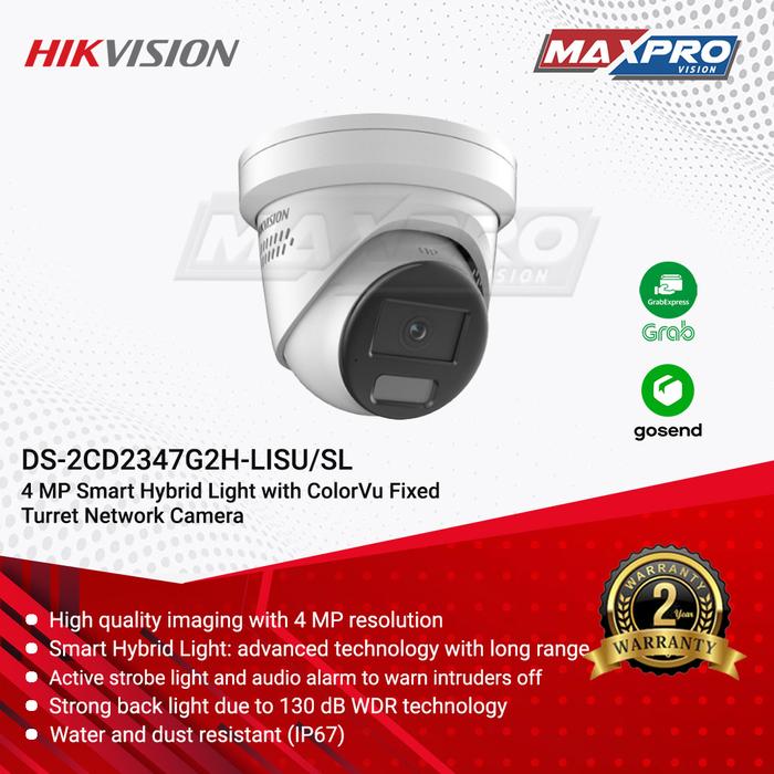 Jual DS-2CD2347G2H-LISU/SL - HIKVISION IP 4MP HYBRID COLORVU AUDIO TURRET CAMERA - Jakarta Barat ...
