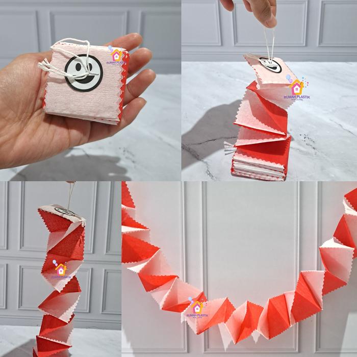 Jual kertas krep rantai merah putih rangkaian hiasan 17 agustus ...