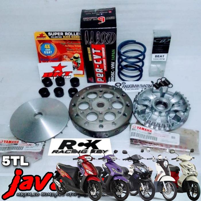 Jual PAKET KIRIAN CVT MIO KARBU SPORTY NOUVO MIO NEW SMILE SOUL FINO 5TL MANGKOK PULLEY SET ...