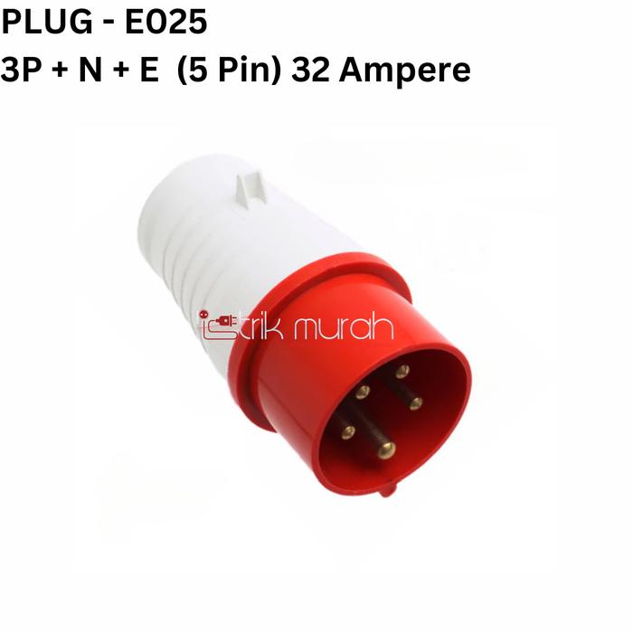 Jual Plug E025 Socket Industri 5 Pin Kaki 5Pin 32A 32 Ampere 32A IP44 3P+E+N Cina Cee 3 Phase 3P ...