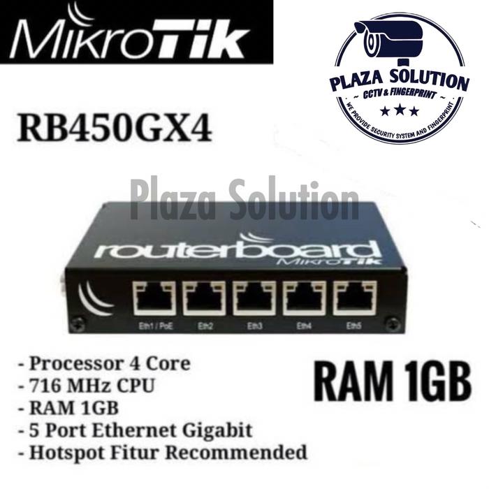 Jual MIKROTIK RB-450GX4 (5x GB LAN) CPU 4CORE-716MHZ - Kota Makassar ...