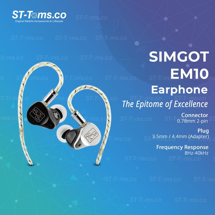 Promo Simgot EM10 / EM 10 1DD+8BA+1PZT Hybrid In-Ear Monitor IEM 3.5mm With 4.4mm Adapter Cicil ...