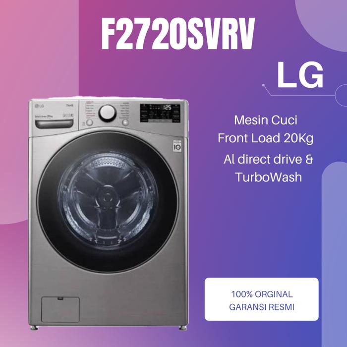 Jual LG Mesin Cuci Front Loading 20kg, Inverter Direct Drive & TurboWash - F2720SVRV - Kab ...