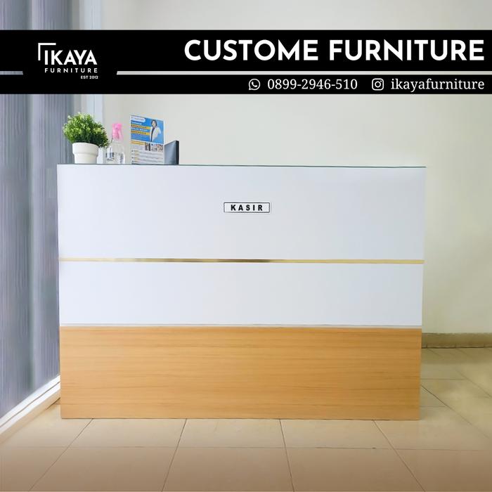 Jual Meja resepsionis single / custom meja kayu / meja ruang tamu ...
