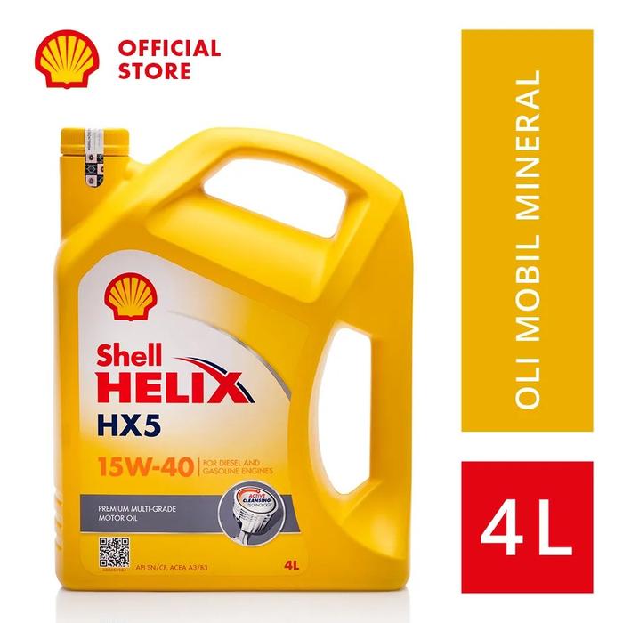 Jual Oli Shell Galon Kuning / Pelumas Mobil 4 Ltr - SHELL HELIX HX5 15w ...