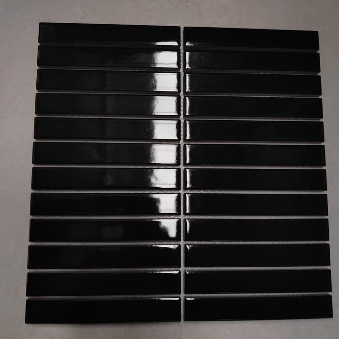Jual La Riga Black Mosaic Tile / Mosaik Keramik Hitam Matt Glossy ...