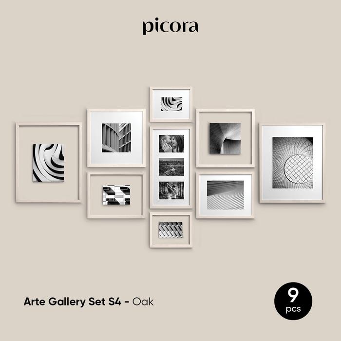 Promo PICORA ARTE Gallery Set S4-Frame Pigura Bingkai Foto Dinding-9pcs - Oak - Kab. Tangerang ...
