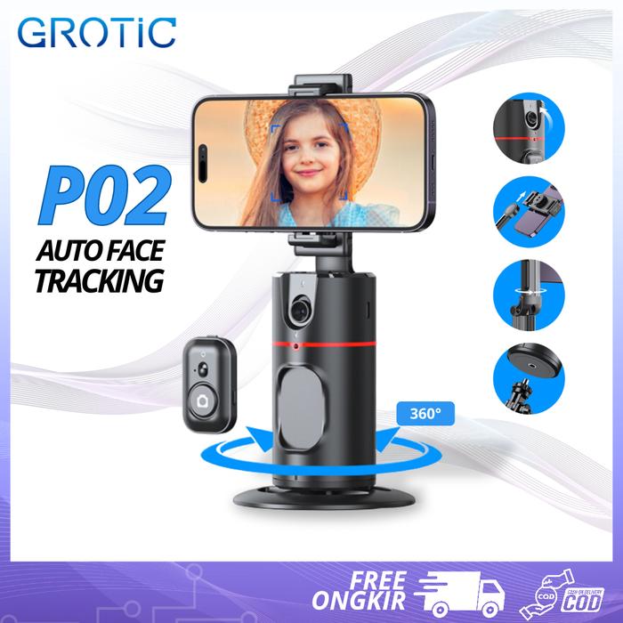 Promo GROTIC Gimbal Stabilizer AI Face Tracking Camera 360 ...