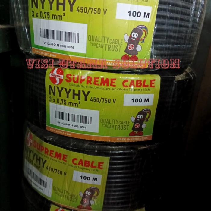 Jual KABEL LISTRIK SUPREME NYYHY TEMBAGA Ukuran : 2x0.75 -4x2.5 100m. - 3X0.75 - Jakarta Pusat ...