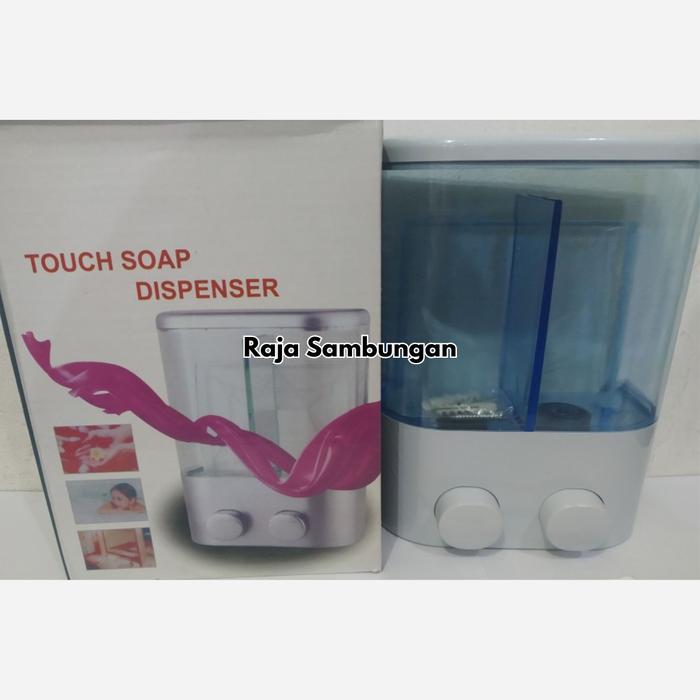 Jual Tempat Sabun Cair Double Manual Dispenser Hand Sanitizer 2 Tabung ...