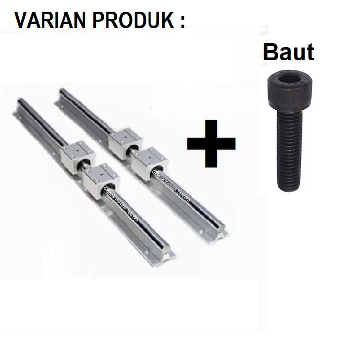 Jual paket set rel rail guide linear SBR25 SBR 25 shaft + 4 block ...
