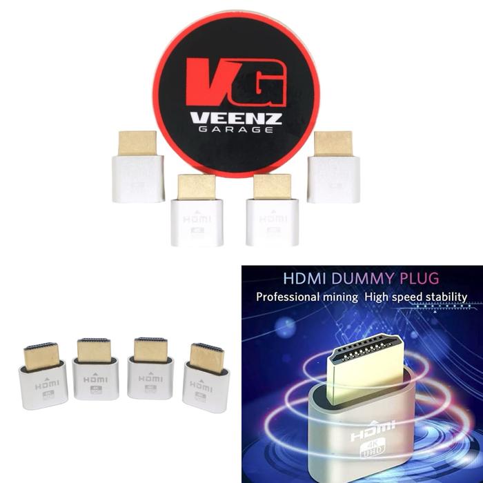 Jual HDMI Dummy Plug 4K UHD VGA Virtual Diplay Adapter Mining - Kab ...