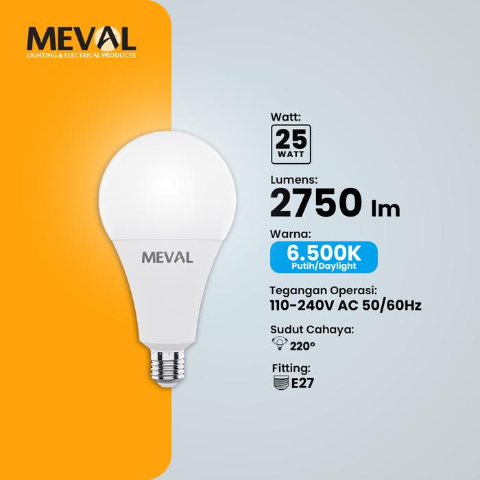 Promo MEVAL Led Eco Jumbo Bulb 30 Watt - Putih 6500K - 25 Watt - Kota ...